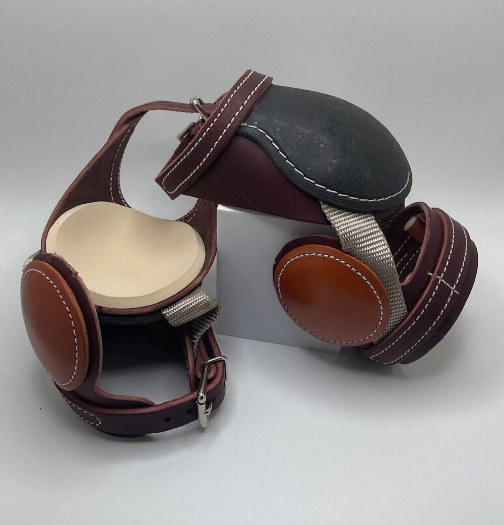 J Bar W Ranch Leather Skid Boots with Ankle Protectors | Al Dunning